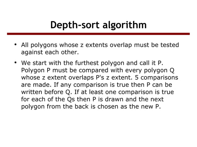 visible surface detection | PPT | 3-D Graphics | Computer Software and ...