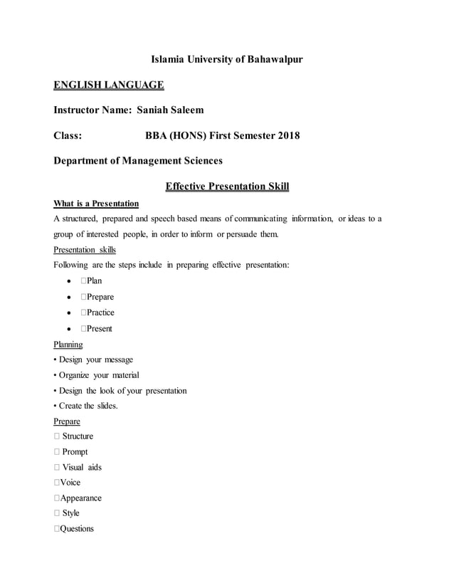 Week 14 lecture of the bba first semester by saniah saleem rao | PDF | Free Download