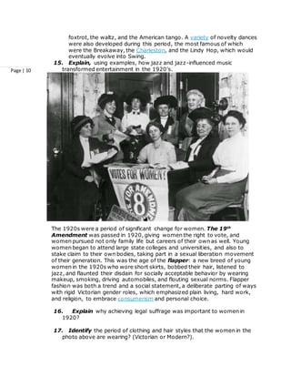 The Roaring Twenties; Prohibition 18th amendment roaring 20's and the ...