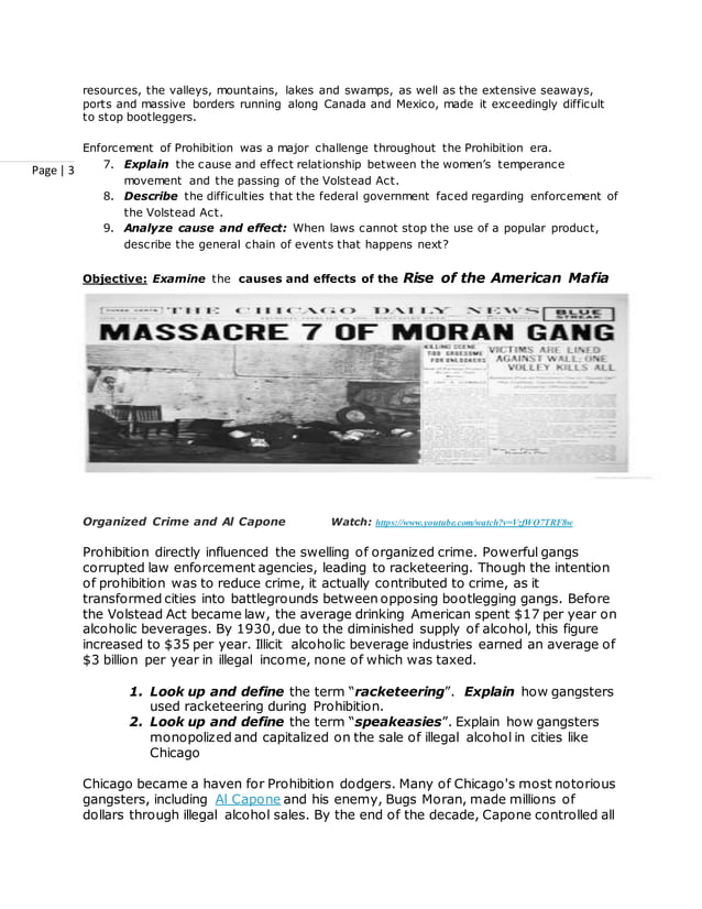 The Roaring Twenties; Prohibition 18th amendment roaring 20's and the ...