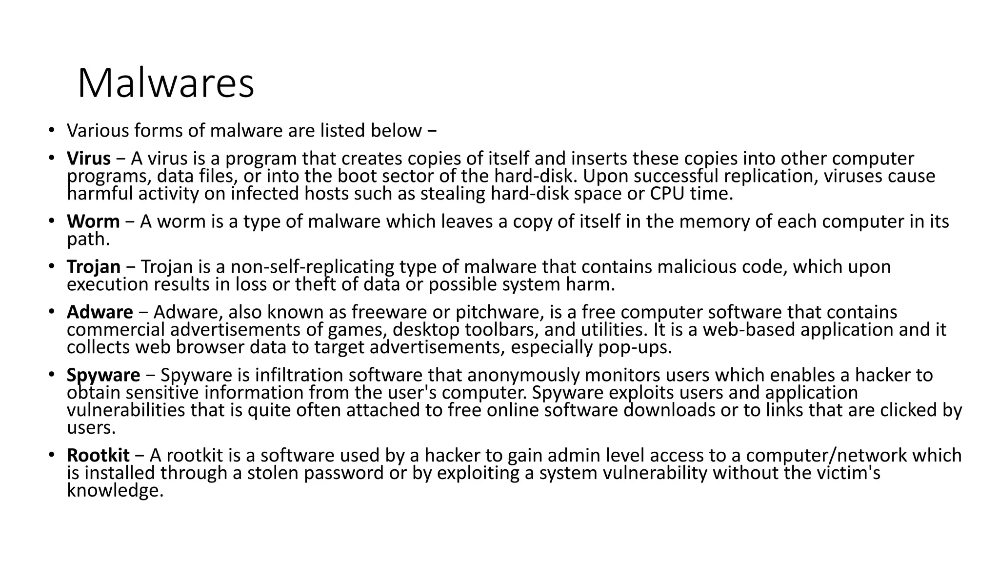 Information Security (Malicious Software) | PPTX
