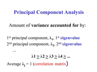 Statistical analysis information about PCA or principles component ...