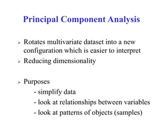 Statistical analysis information about PCA or principles component ...