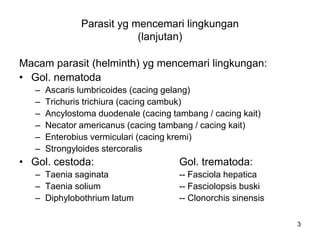 Week 15 parasitologi lingkungan | PPTX