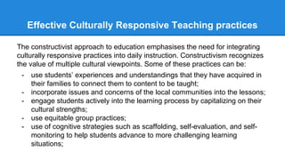 Week 15 presentation - culturally responsive teaching | PDF