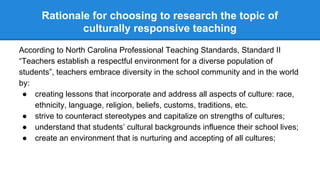 Week 15 presentation - culturally responsive teaching | PDF