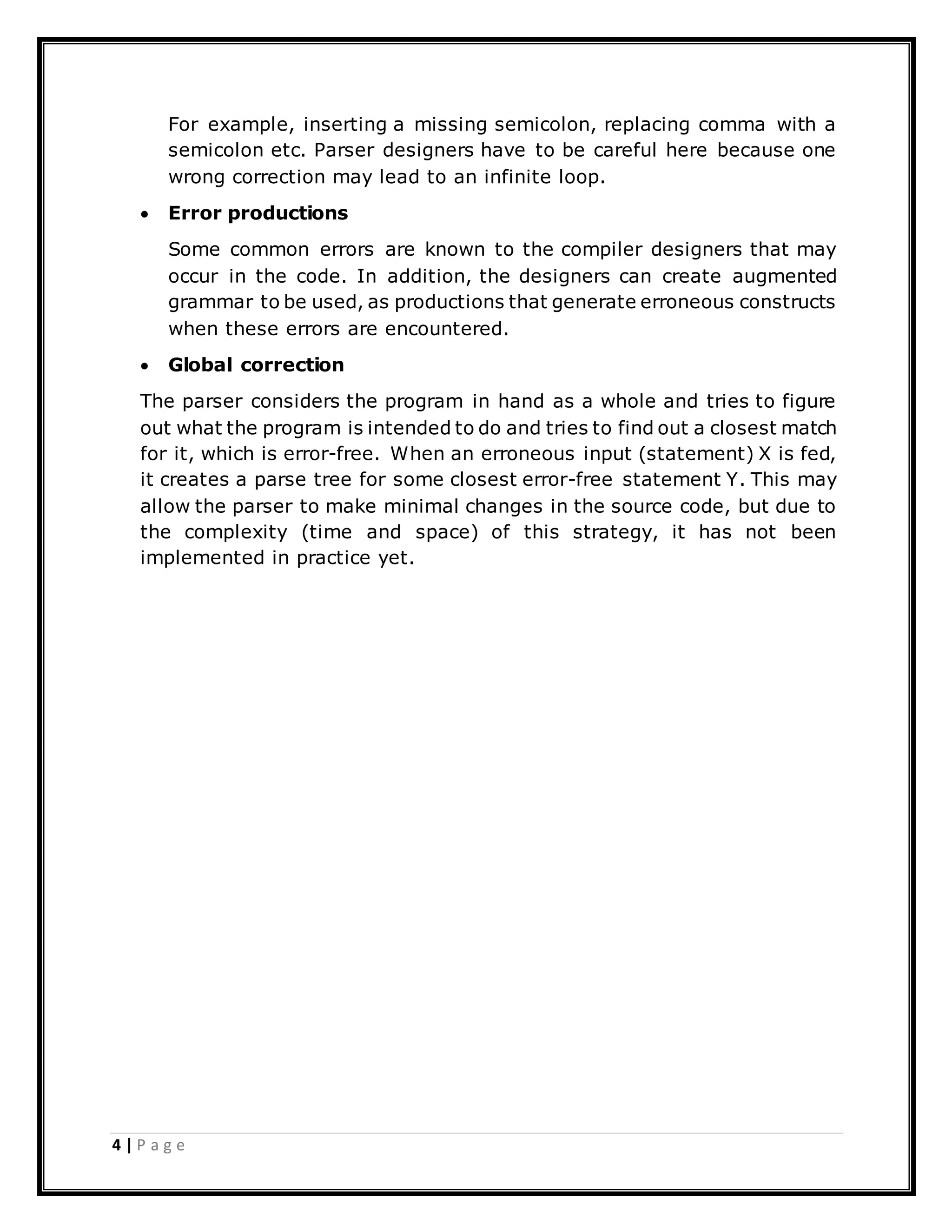 Code Generation Errors And Recovery Pdf