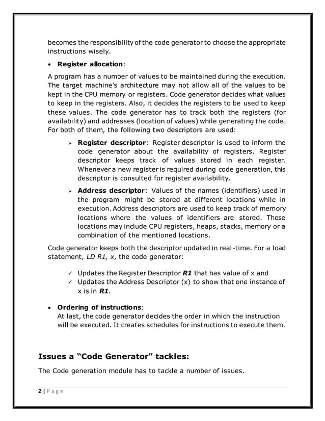 Code generation errors and recovery | PDF