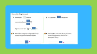 WEEK 1 6 Convert Units of Length, Capacity, Weight and Mass Problem ...