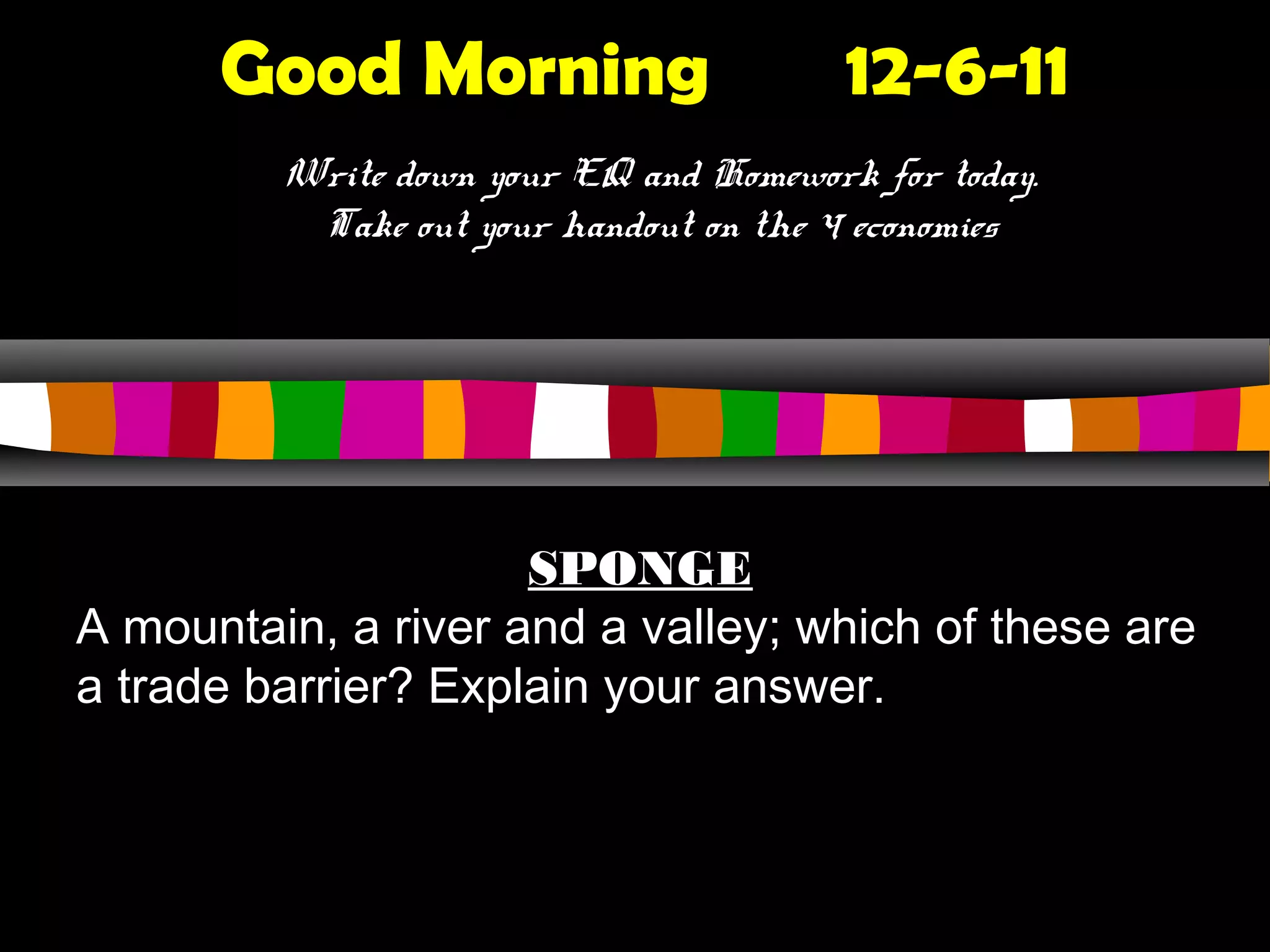 Week 17 day 2- unit 4- trade barriers | PPT