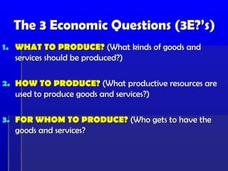 Week 17 day 4- econ systems and 3 econ questions- computer lab | PPT