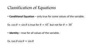 Trigonometry - Trigonometric Identities | PPTX