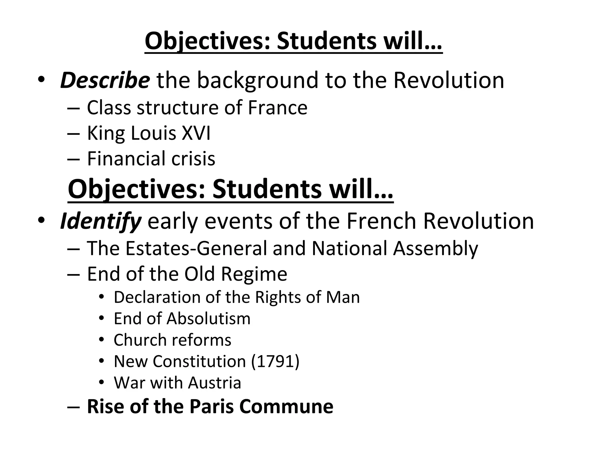 The French Revolution (part 1) and the Rise of Napoleon | PPTX