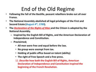 The French Revolution (part 1) and the Rise of Napoleon | PPTX