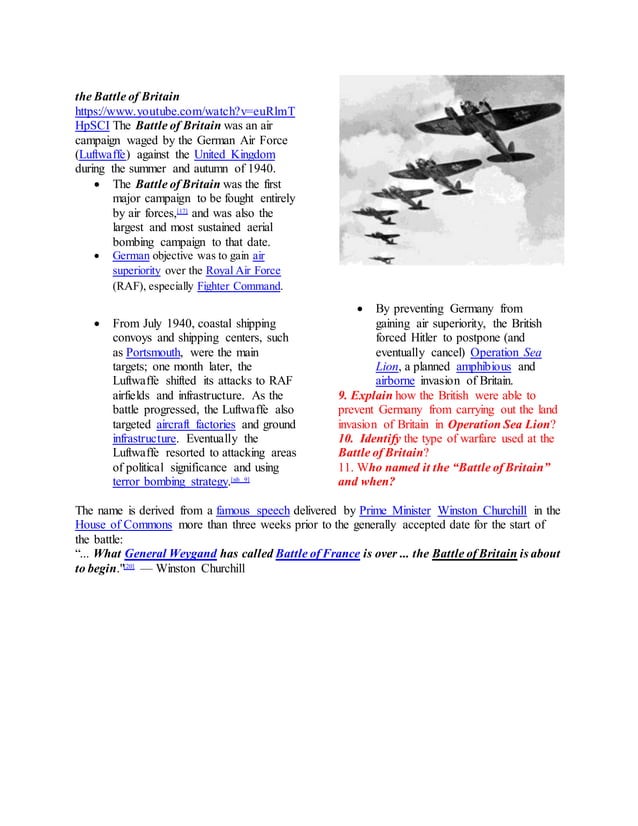 World War II Before America Joins the War | DOCX