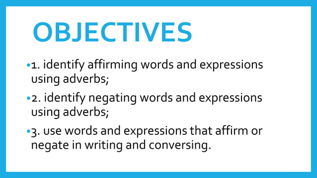 WEEK 1 Affirming and Negating Words and Expressions.pptx | Social ...