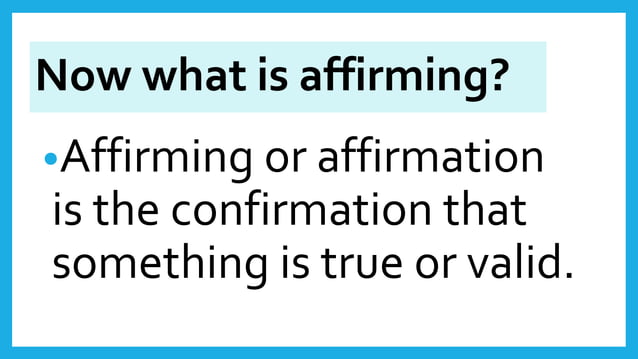 WEEK 1 Affirming and Negating Words and Expressions.pptx | Social ...