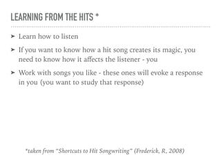 Songwriting Studies Week 1, introduction | PPT