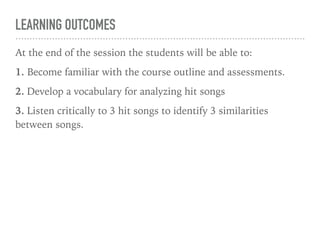 Songwriting Studies Week 1, introduction | PPT