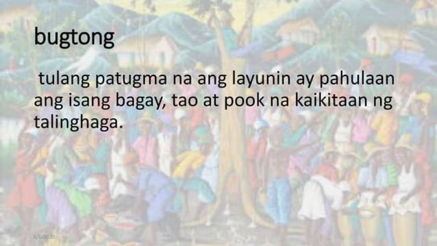 Mga Awiting bayan, Bugtong at Karunungang bayan sa panahon ng katutubo ...