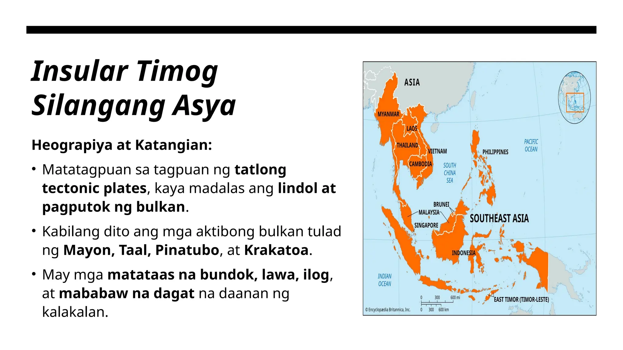 WEEK 1 ARALIN 1: PISIKAL NA HEOGRAPIYA NG TIMOG-SILANGANG ASYA | PPTX