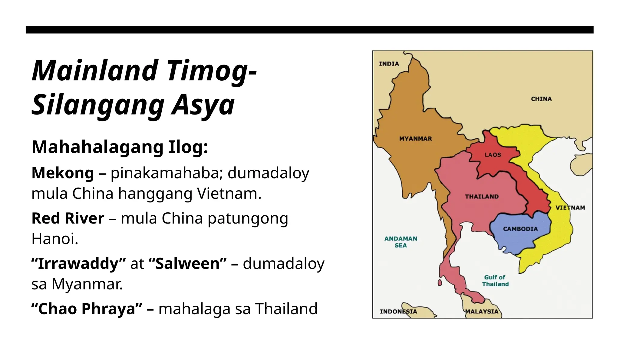 WEEK 1 ARALIN 1: PISIKAL NA HEOGRAPIYA NG TIMOG-SILANGANG ASYA | PPTX