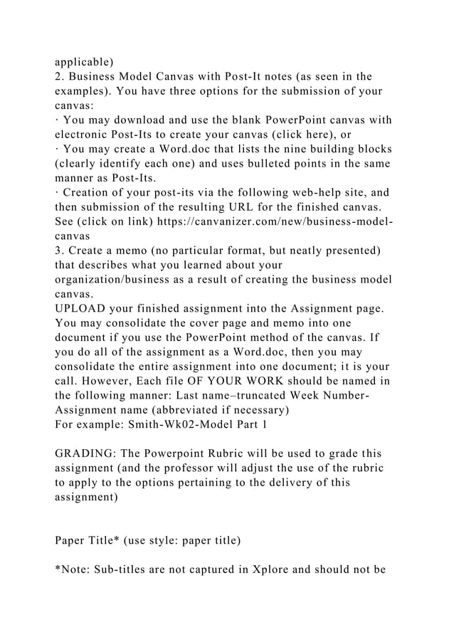 Week 1 Assignment InstructionsGOAL Create the initial element o.docx | Free Download