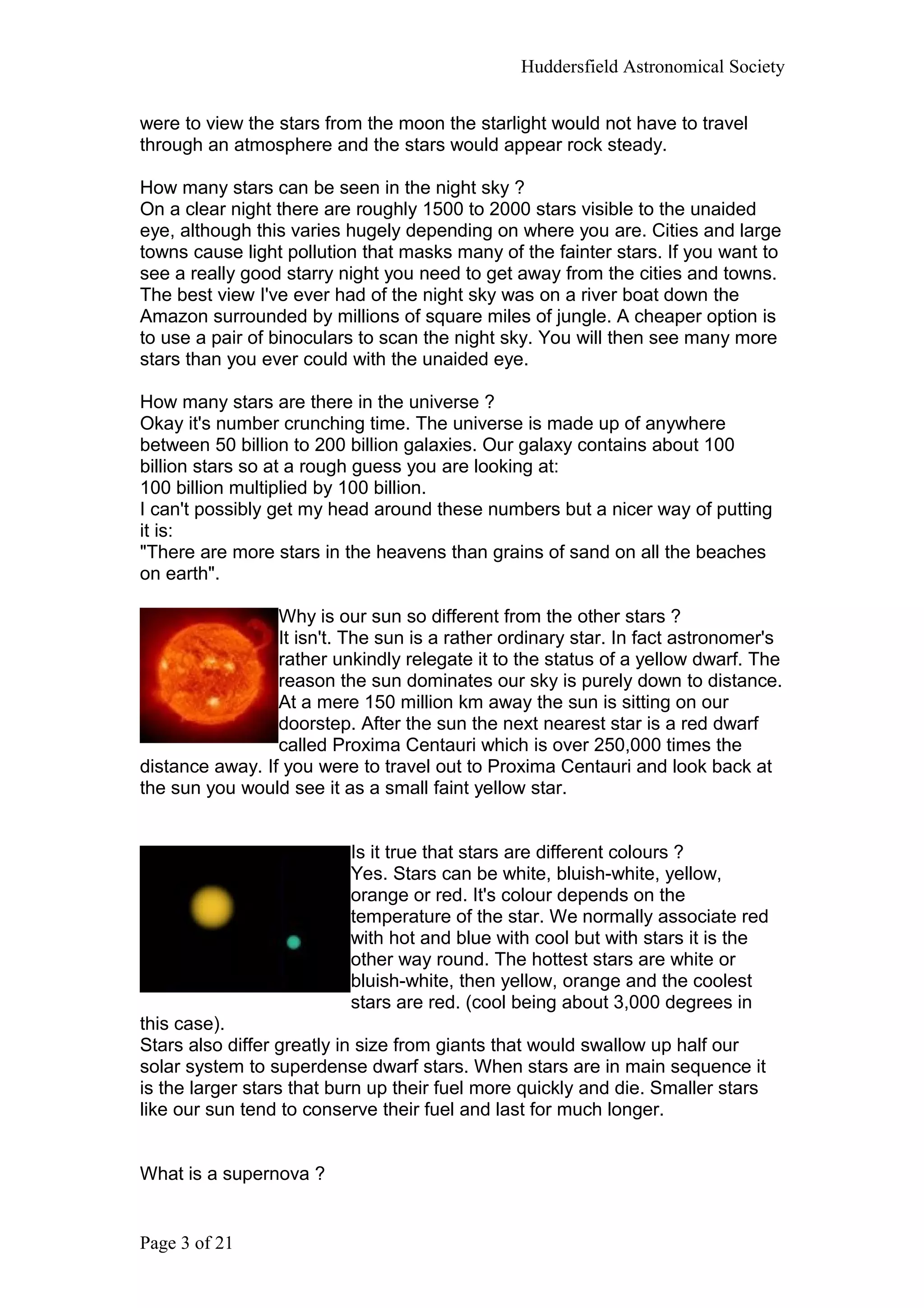 Week 1 astronomy handout | DOC