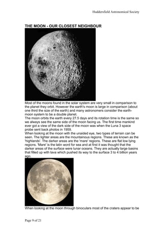 Week 1 astronomy handout | PDF