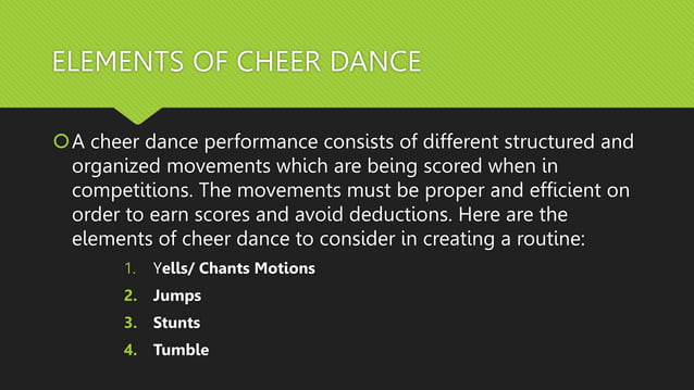 WEEK 1 CHEER DANCE v2.pptx | Cheerleading | Sports