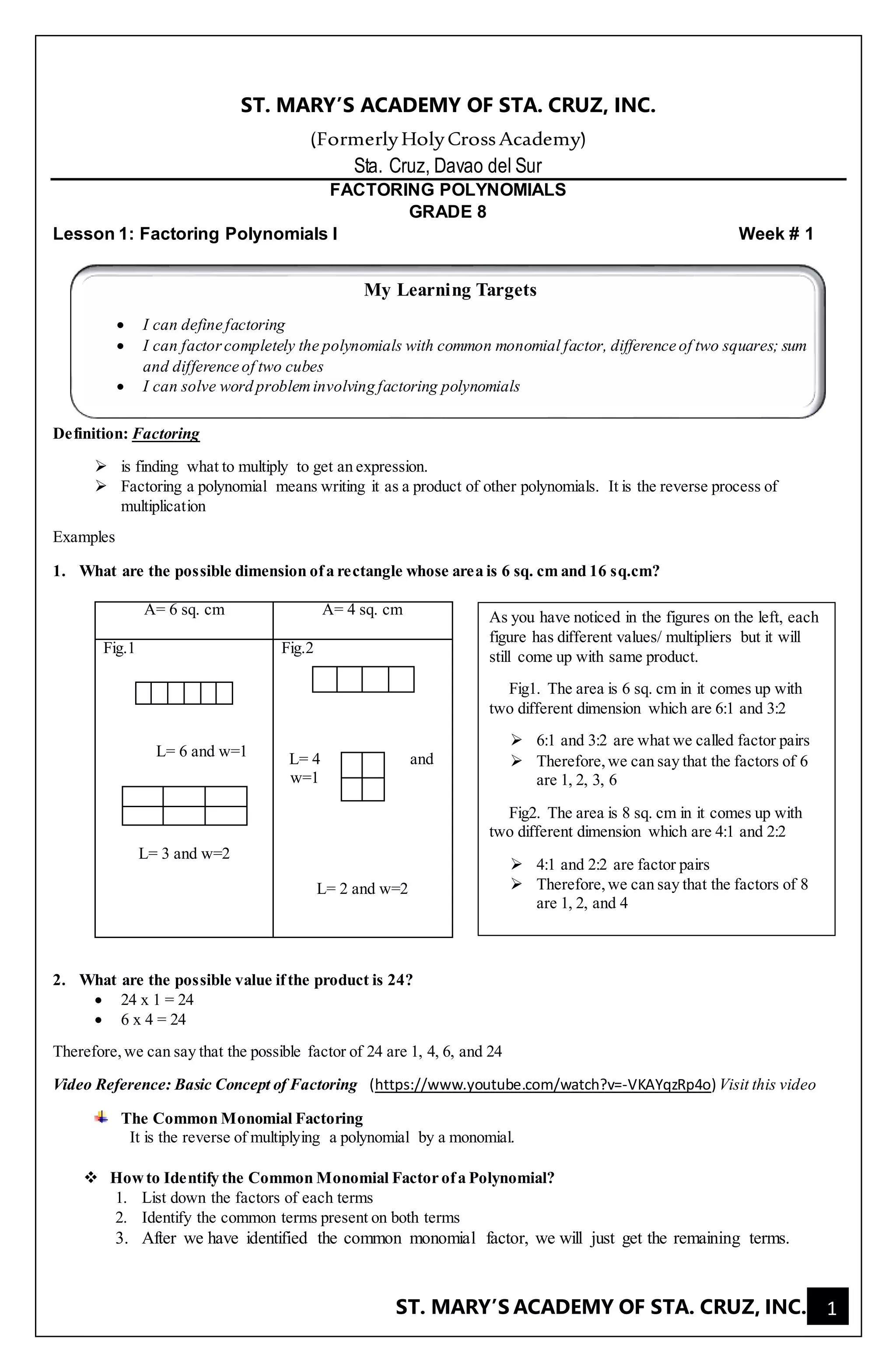 1st Quarter MATH 8 module | DOCX