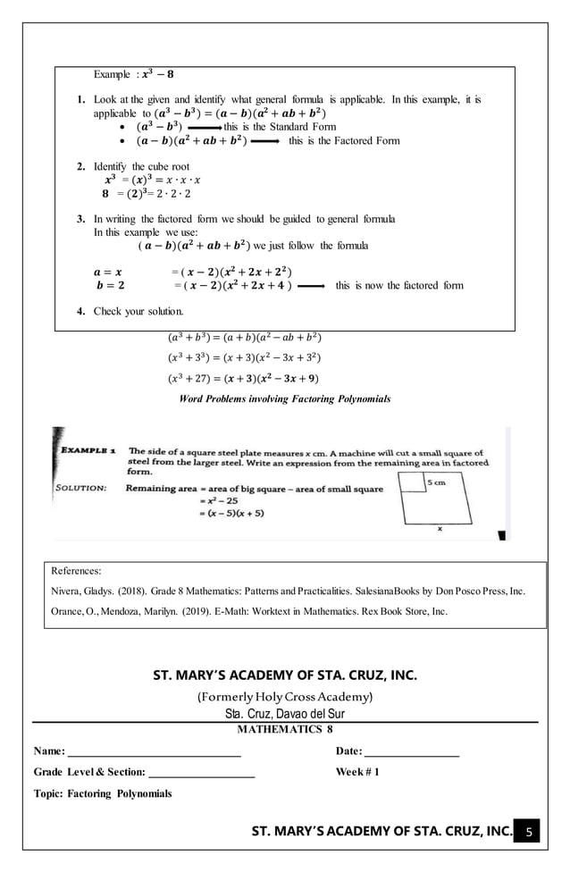 1st Quarter MATH 8 module | DOCX | Computing | Technology & Computing