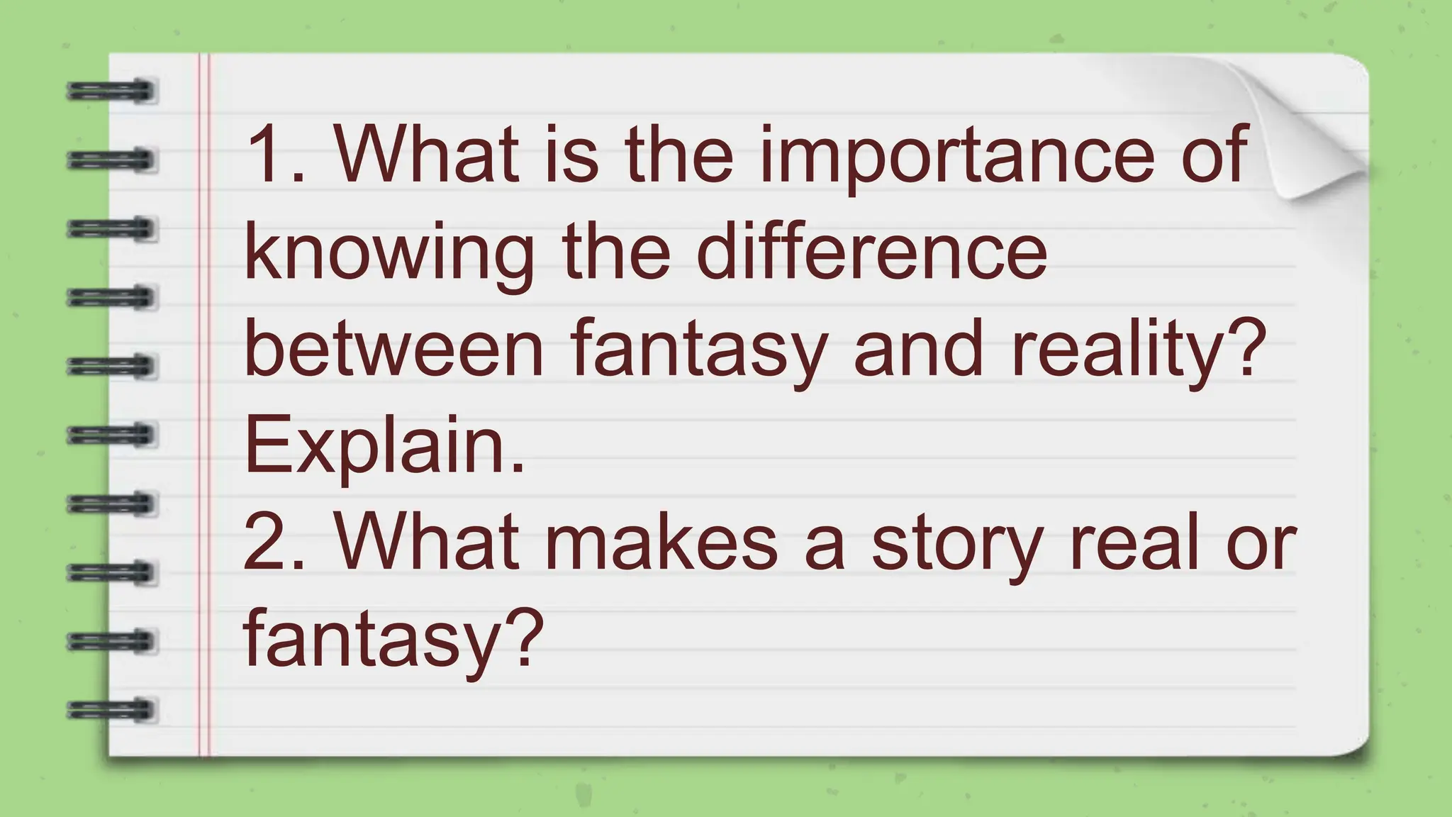 Reality and Fantasy Powerpoint Presentation | PPTX