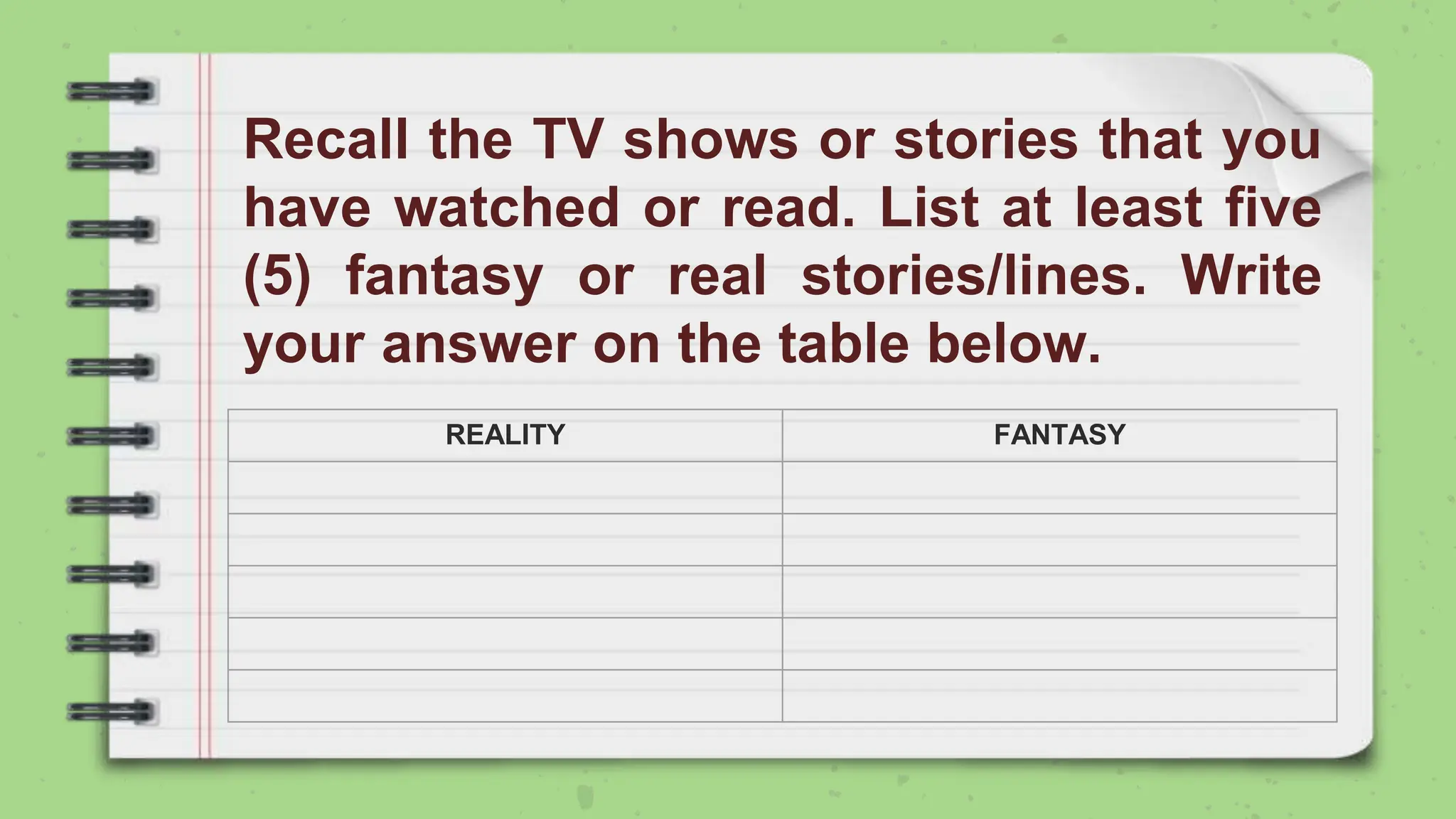 Reality and Fantasy Powerpoint Presentation | PPTX