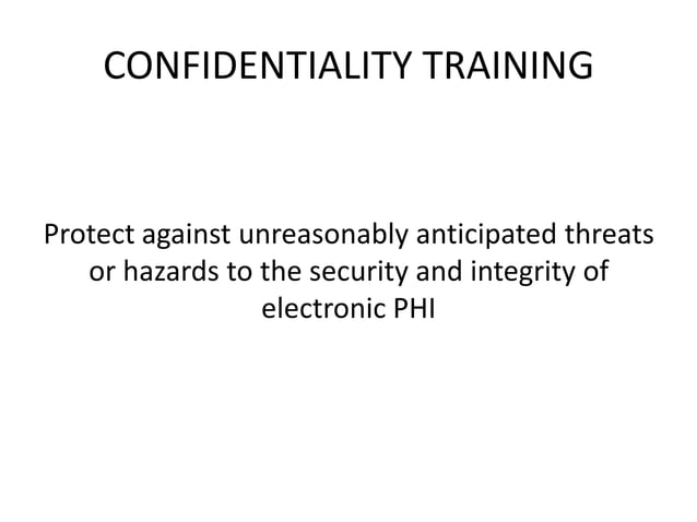 Confidentiality Training-101 | PPT