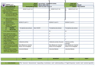 WEEK 1 Daily Lesson Logs All subjects documents | DOCX