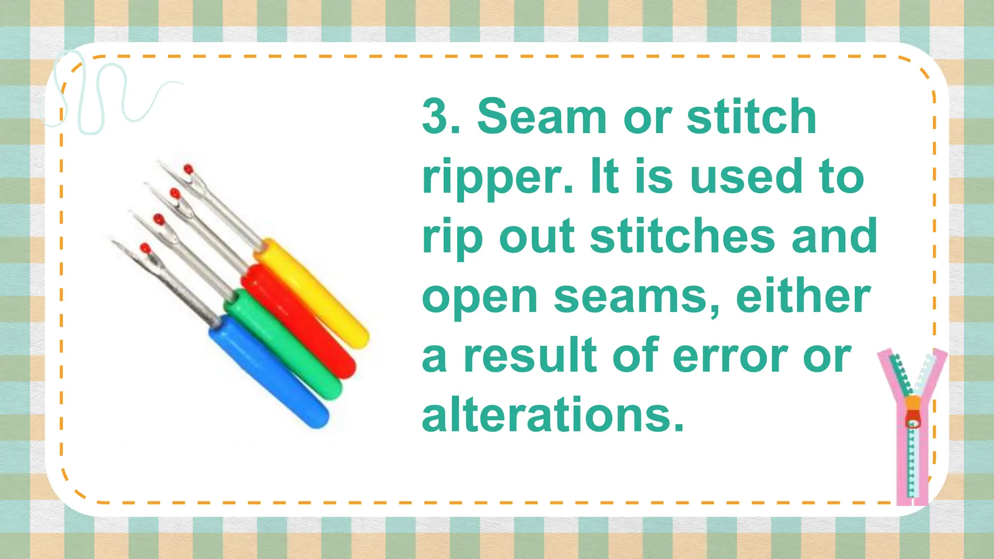 Week 1 Dressmaking lesson about tools and equipments | PPTX