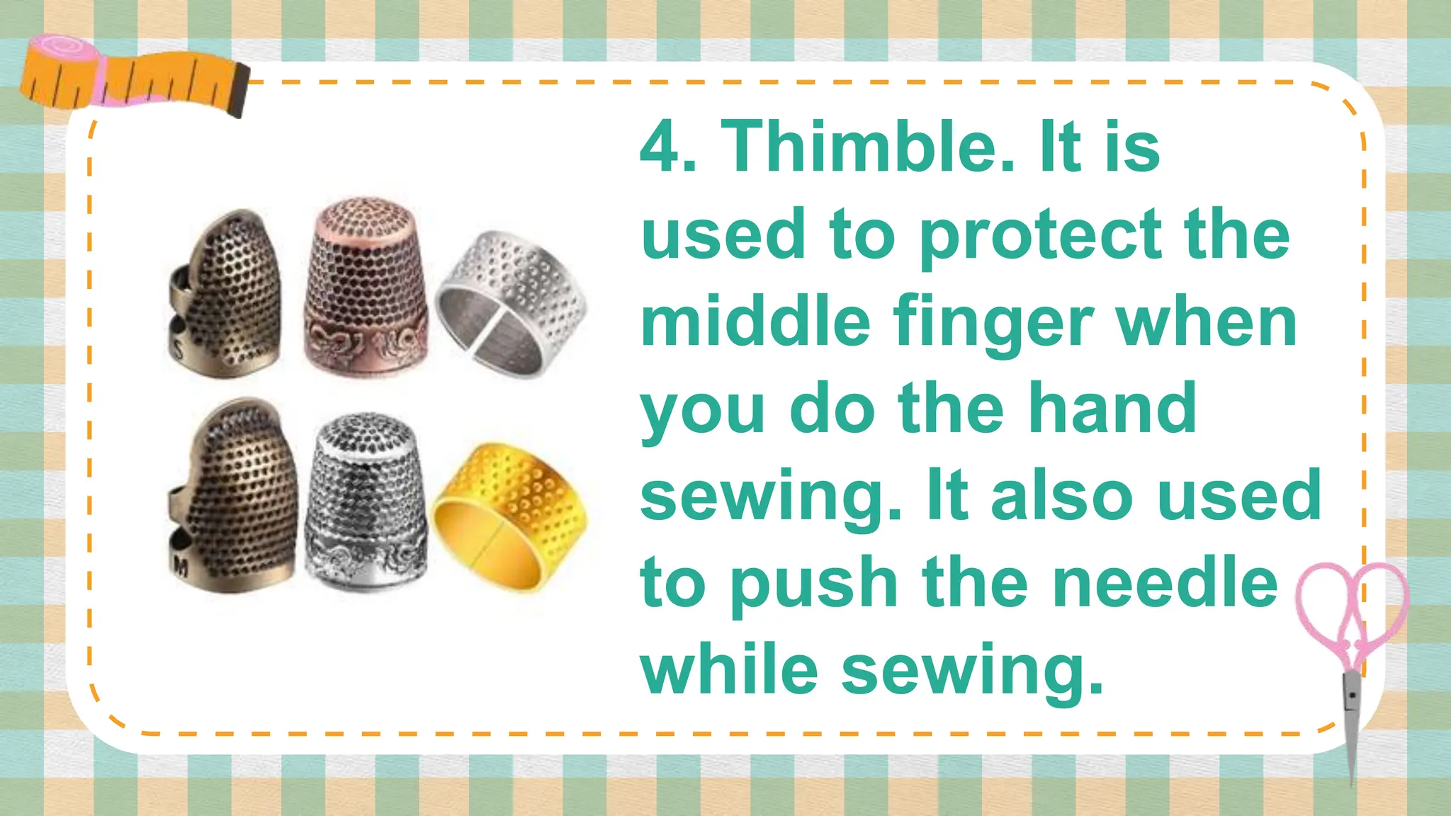 Week 1 Dressmaking lesson about tools and equipments | PPTX