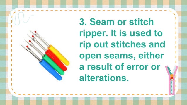 Week 1 Dressmaking lesson about tools and equipments | PPTX