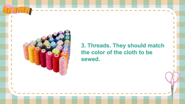 Week 1 Dressmaking lesson about tools and equipments | PPTX