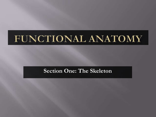 Week 1 Basic Functional Anatomy for elective strength and conditioning.ppt