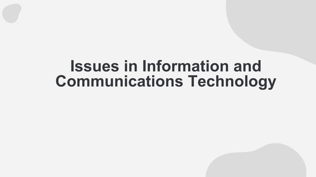 The learners analyze the various sectors of ICT and evaluate the ...