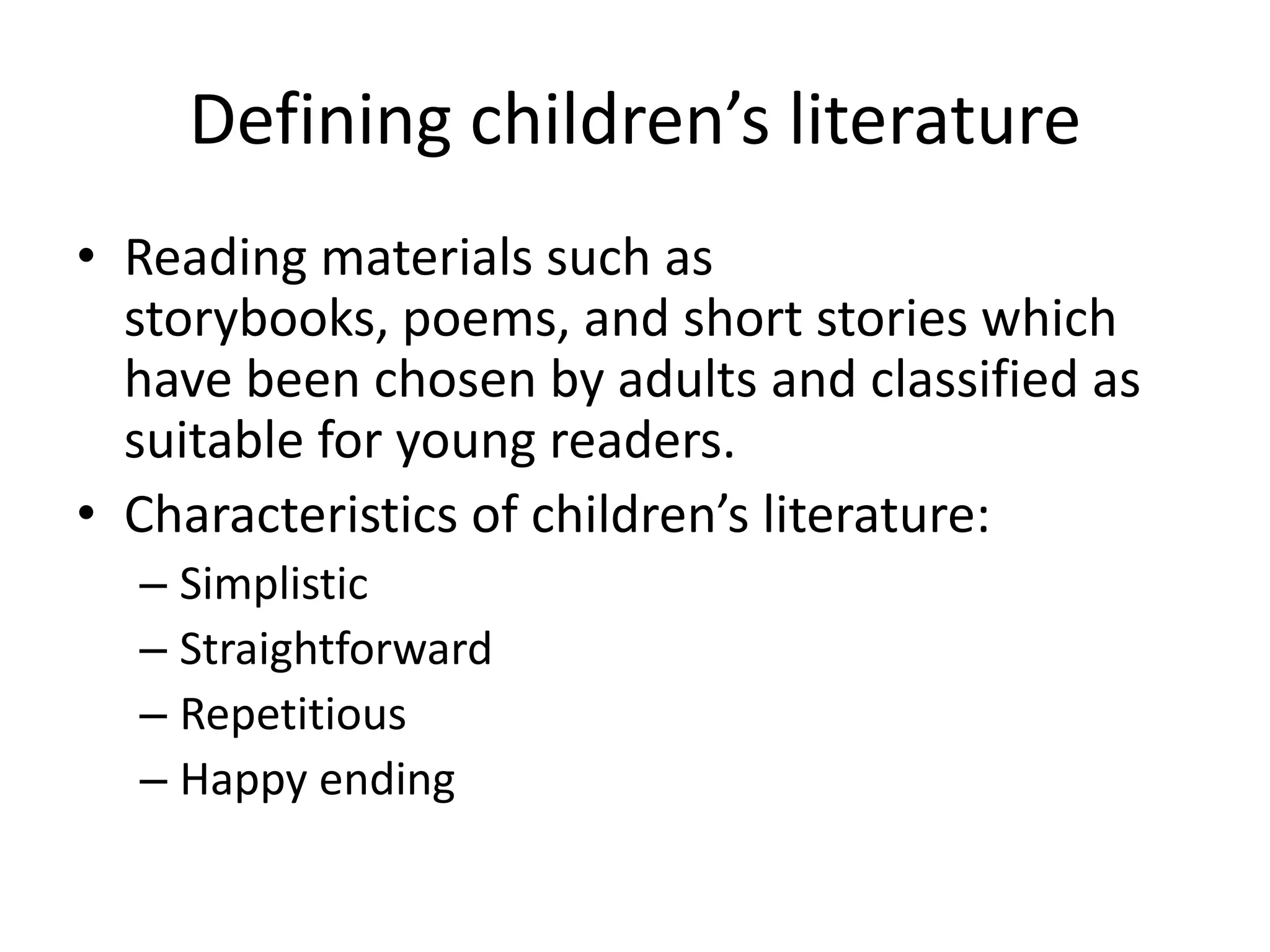 introduction to children’s literature | PPTX