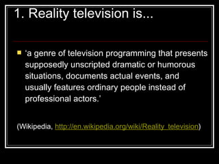 Intro To Reality TV | PPT