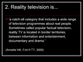 Intro To Reality TV | PPT