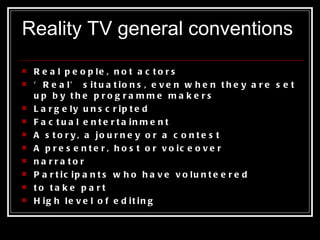 Intro To Reality TV | PPT