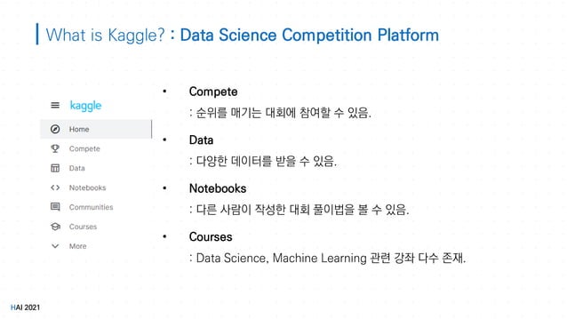 [2021 HAI Kaggle Study] Week1 kaggle basic | PPT | Free Download