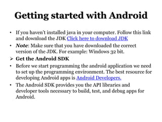 Android App development I | PPT