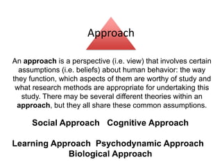 Week1 Learning Approach and Classical Conditioning | PPTX