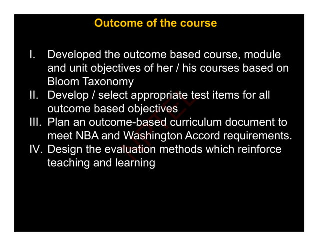 Outcome based pedagogy principles for effective teaching | PDF | Professional School ...